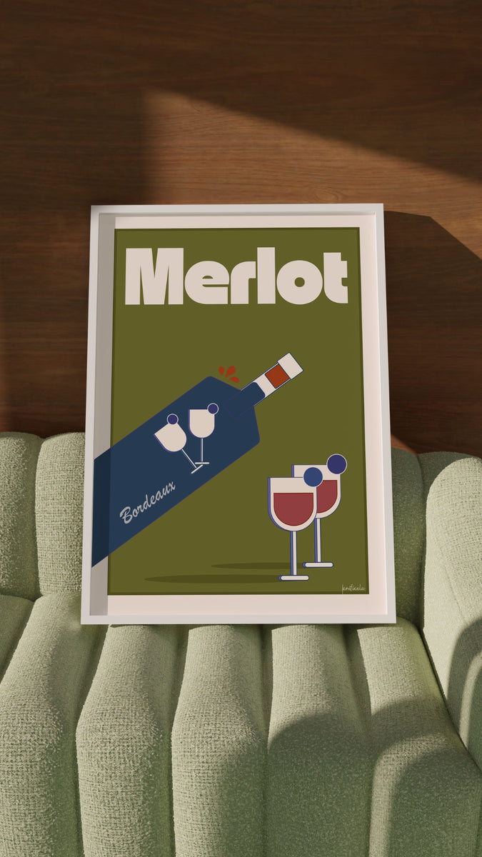 Merlot Retro Wine Art Print – Vera Fleur
